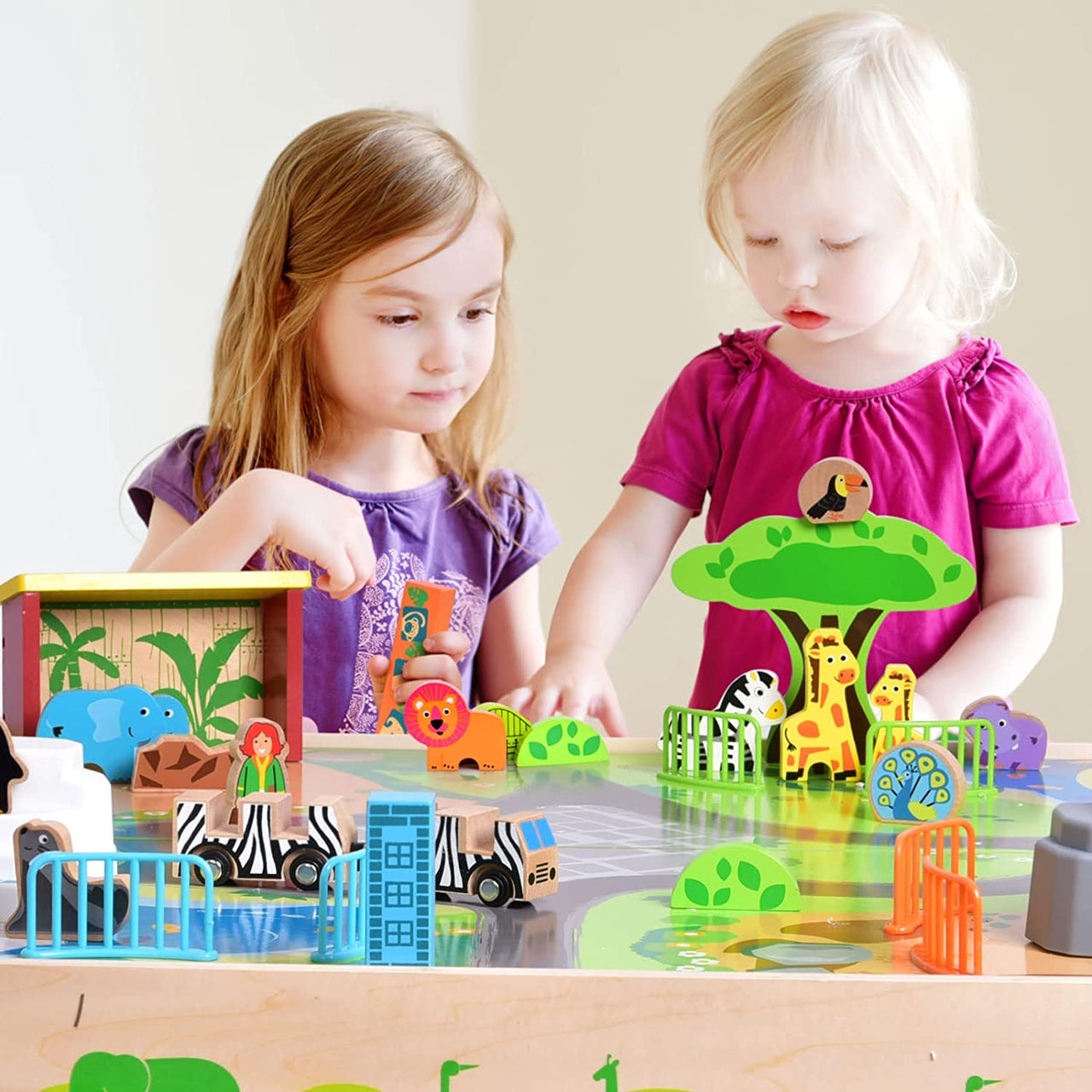 Wooden All-in-One Zoo Play Table | Fun Little Toys – funlittletoys