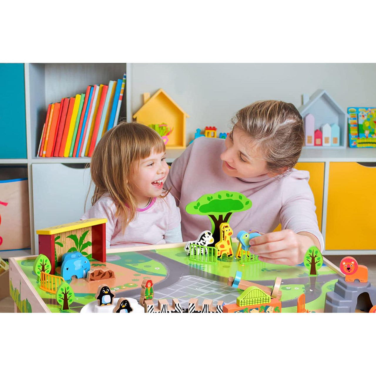 Wooden All-in-One Zoo Play Table | Fun Little Toys – funlittletoys