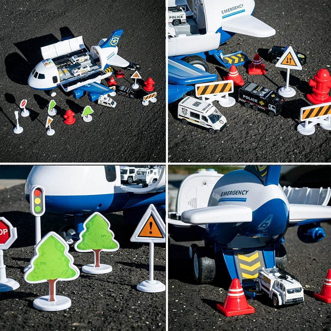 Airplane Toy with 6 Die-cast Police Toy Cars | Fun Little Toys ...