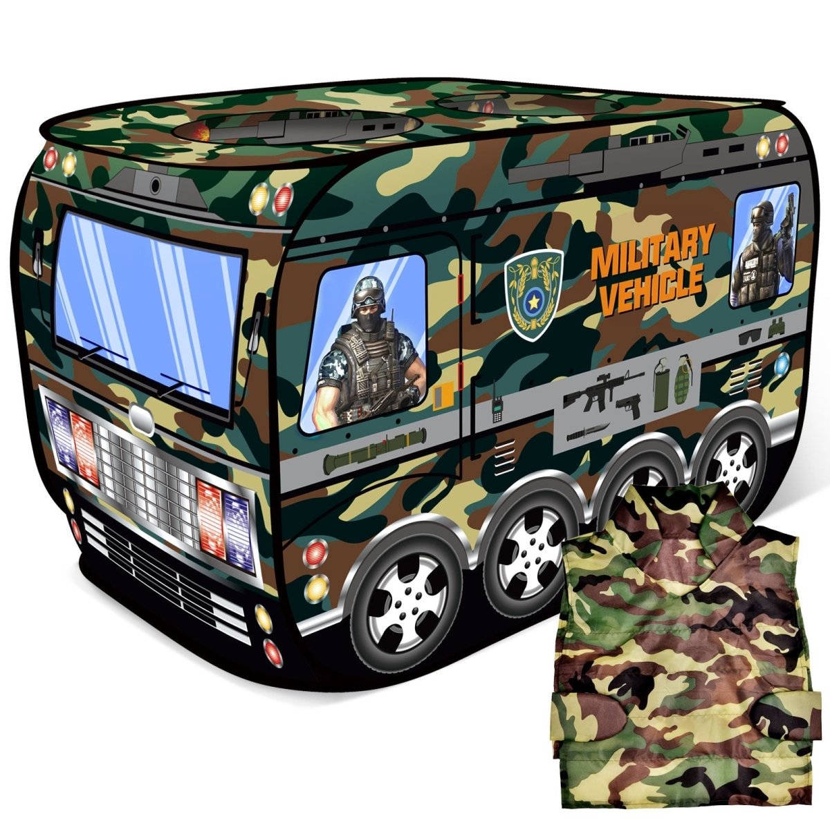 Army Pop-Up Play Tent with Vest - Wholesale | Fun Little Toys Business ...