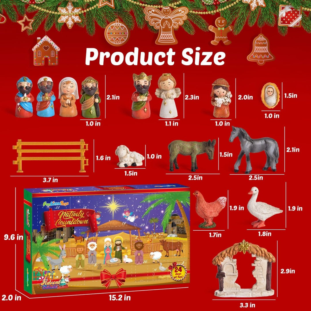 Christmas Advent Calendar Nativity Scene Set | Fun Little Toys ...