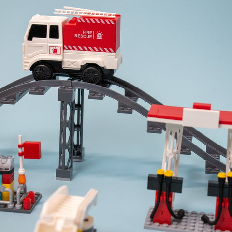Fire Station with Train Tracks | Fun Little Toys – funlittletoys