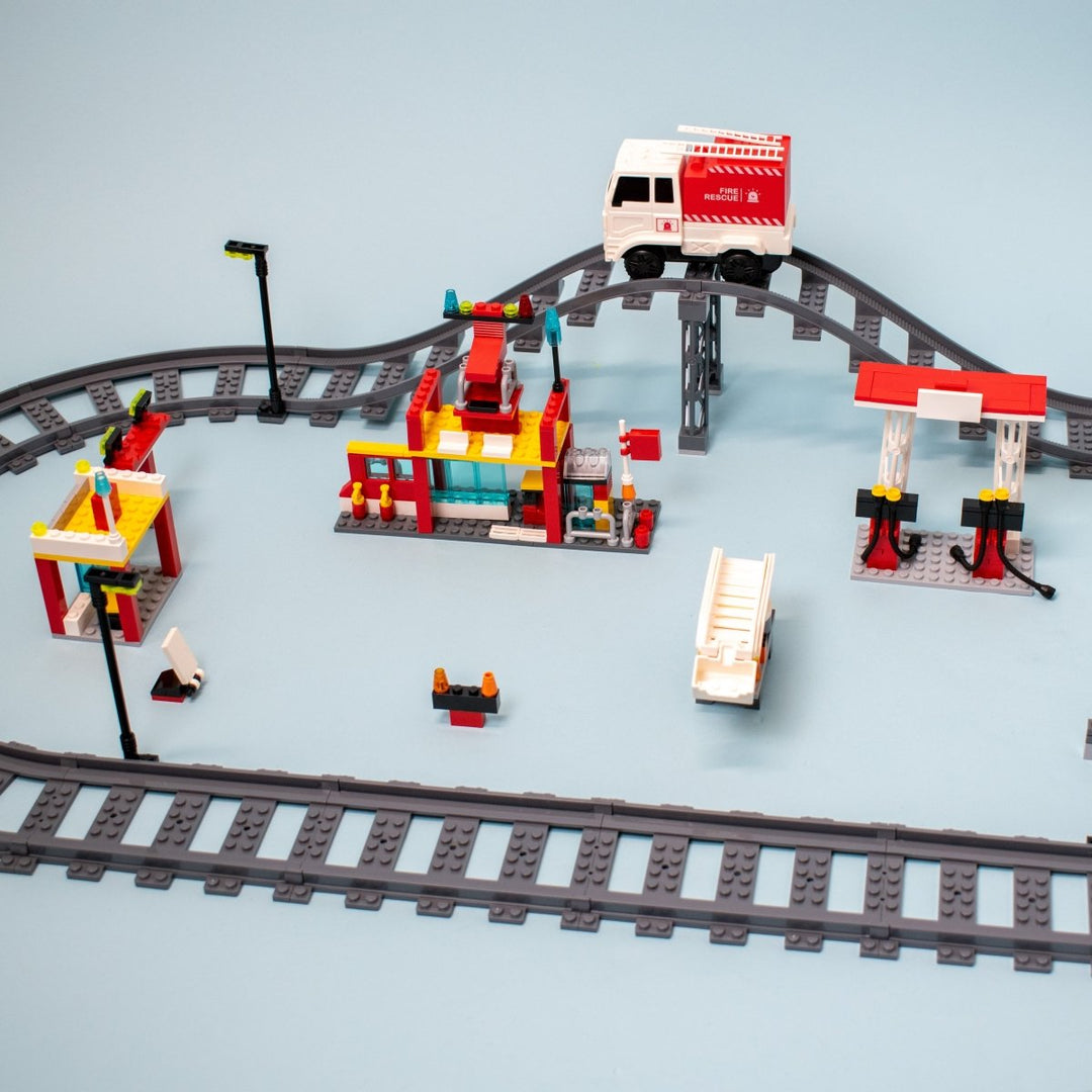 Fire Station with Train Tracks | Fun Little Toys – funlittletoys