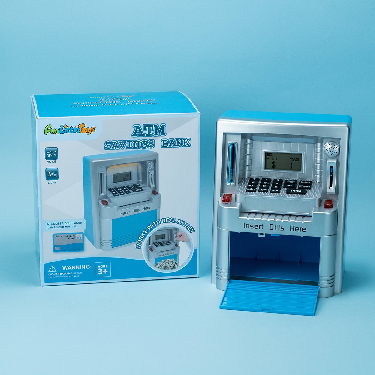 Realistic ATM Piggy Bank Pretend Play Set - Wholesale | Fun Little Toys ...