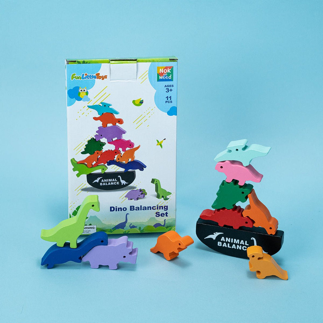 Wooden Dinosaurs Blocks for Toddlers | Fun Little Toys – funlittletoys